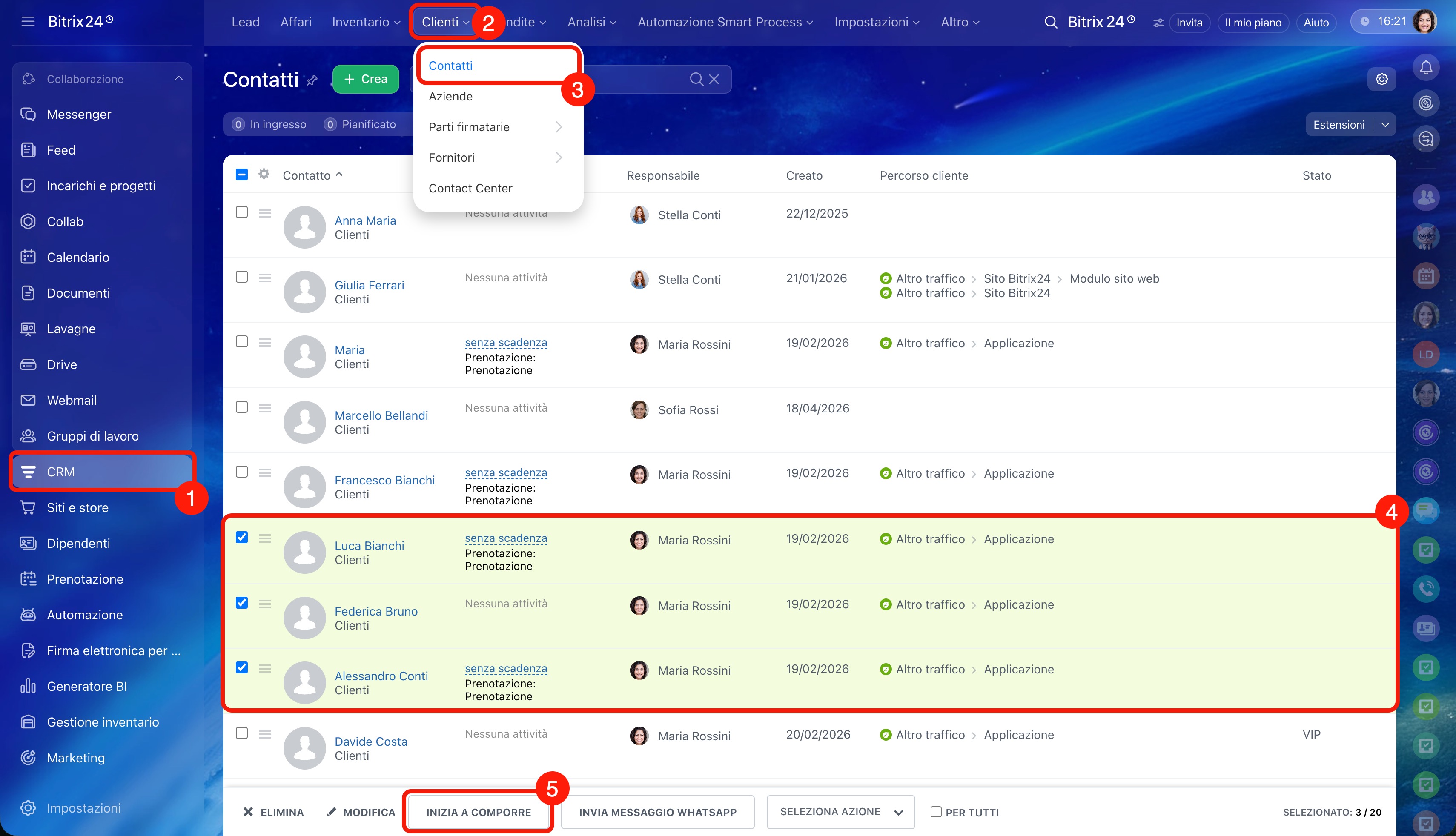 Composizione di massa nel CRM