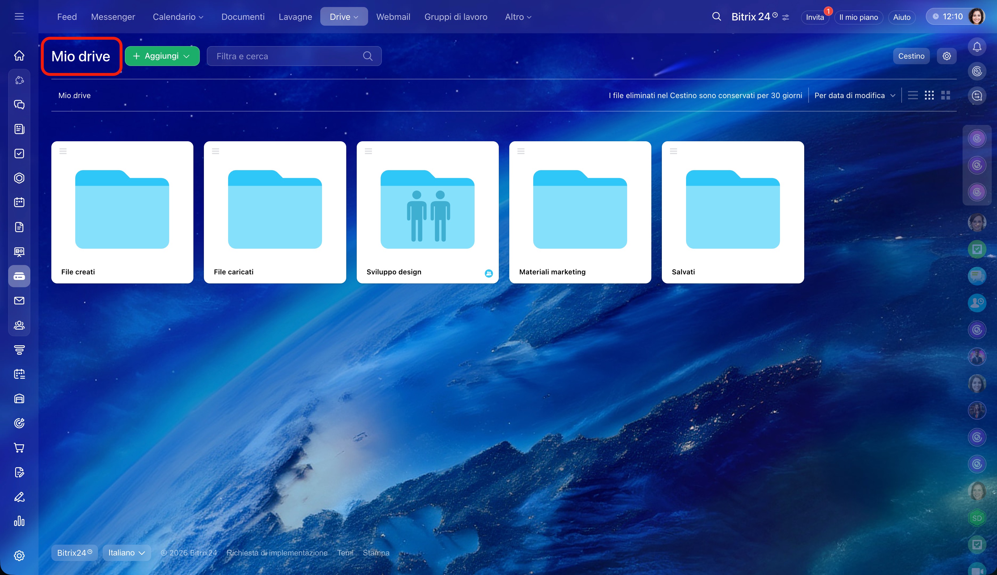 Drive in Bitrix24: funzionalità principali